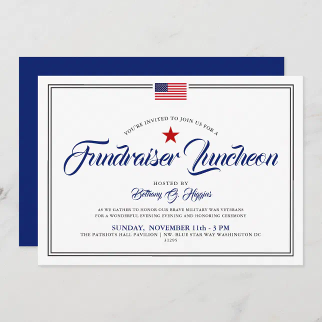 Patriotic Themed Event American Flag Horizontal Invitation | Zazzle