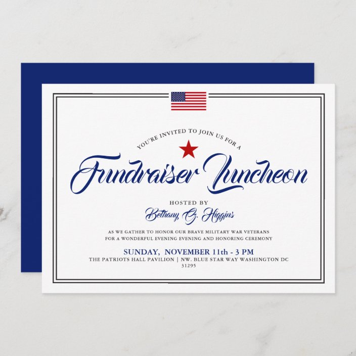 Patriotic Themed Event American Flag Horizontal Invitation | Zazzle.com