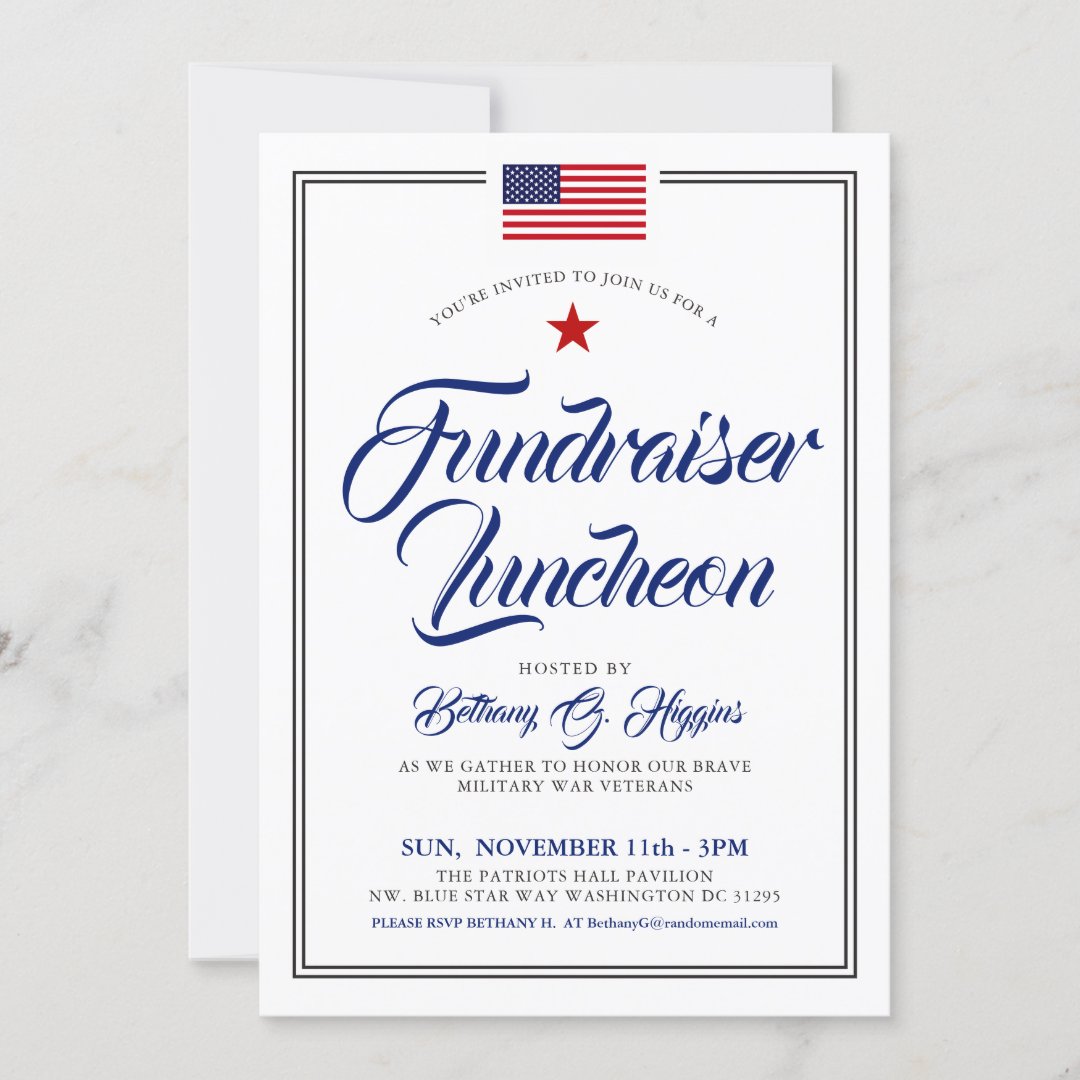 Patriotic Themed Event American Flag Invitation | Zazzle