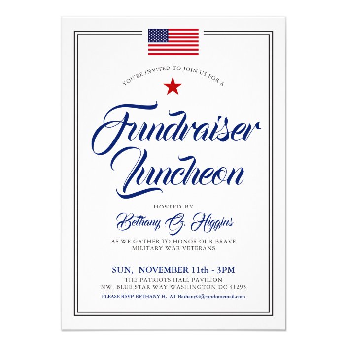 Patriotic Themed Event American Flag Invitation | Zazzle.com