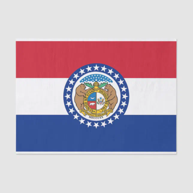 Patriotic tissue paper with flag Missouri, USA | Zazzle