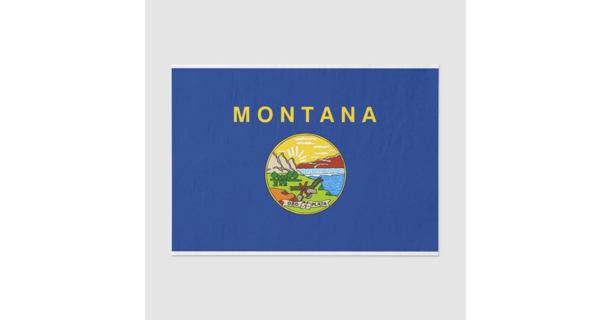 Patriotic tissue paper with flag Montana, USA | Zazzle
