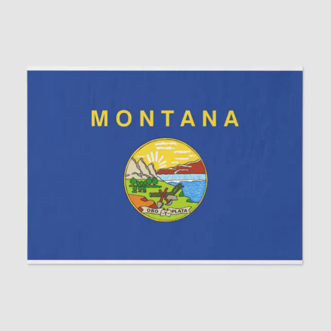 Patriotic tissue paper with flag Montana, USA | Zazzle