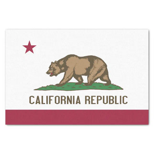 Patriotic tissue paper with flag of California | Zazzle
