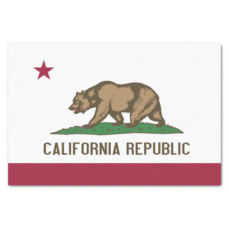 Patriotic tissue paper with flag of California | Zazzle