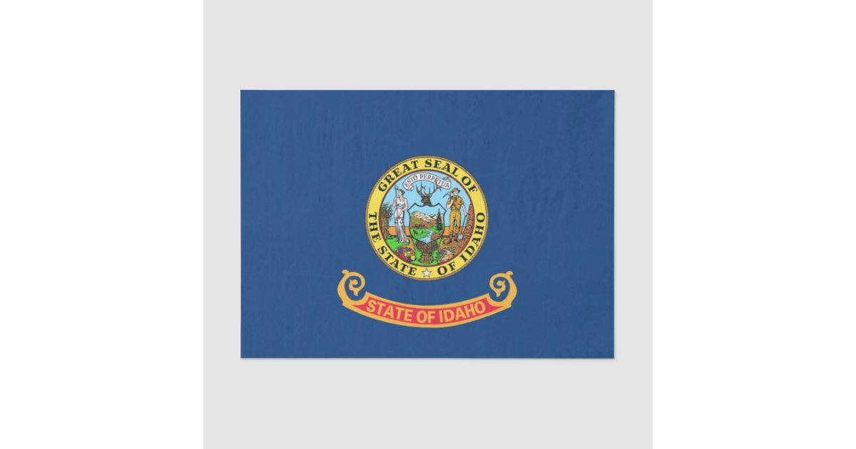 Patriotic tissue paper with flag of Idaho | Zazzle