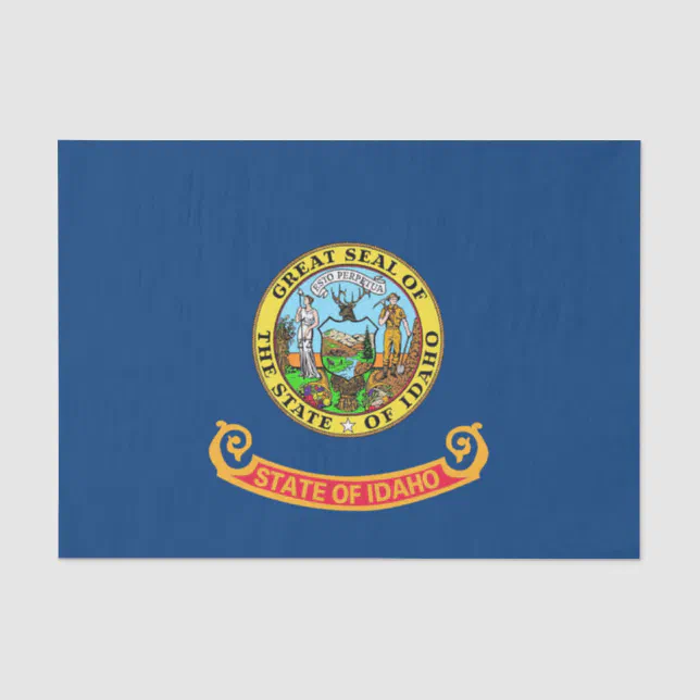 Patriotic tissue paper with flag of Idaho | Zazzle