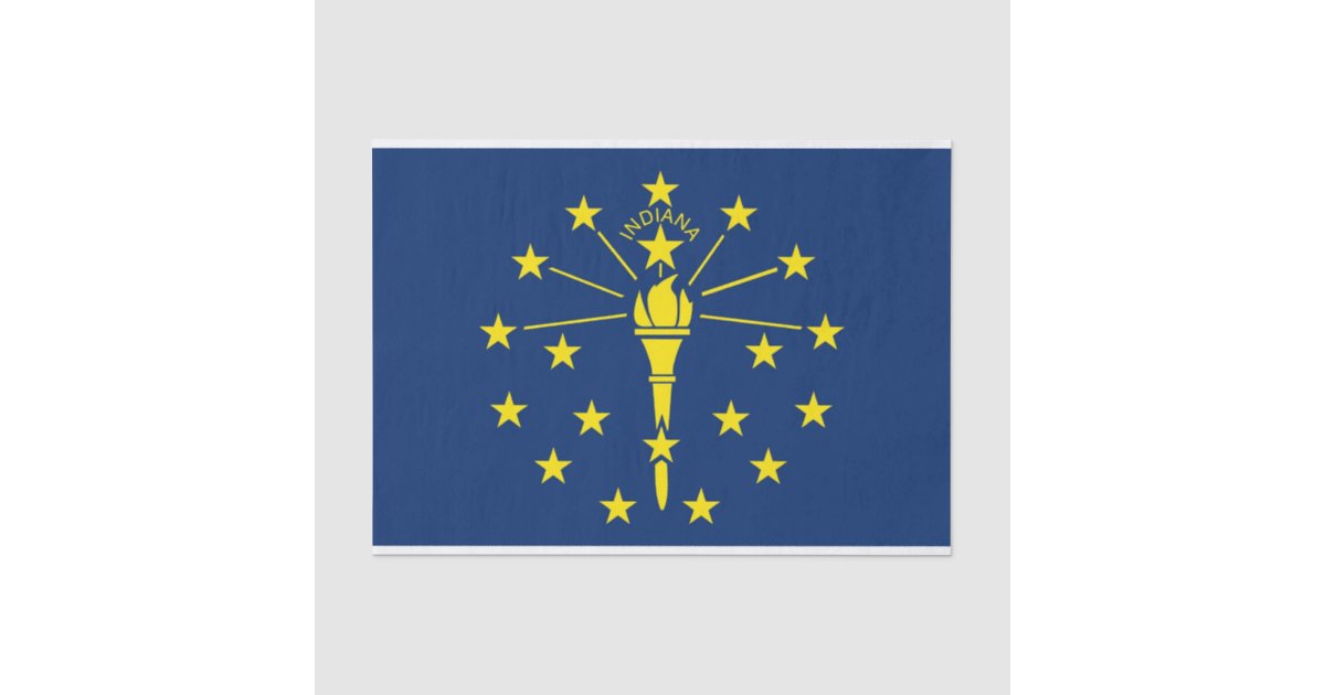 Patriotic tissue paper with flag of Indiana | Zazzle
