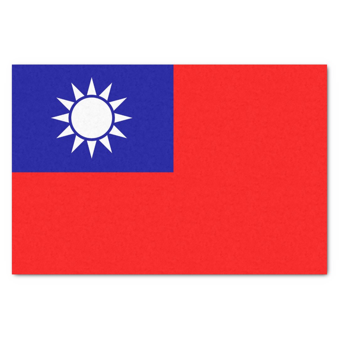Patriotic tissue paper with flag of Taiwan | Zazzle