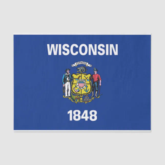 Patriotic tissue paper with flag of Wisconsin, USA | Zazzle
