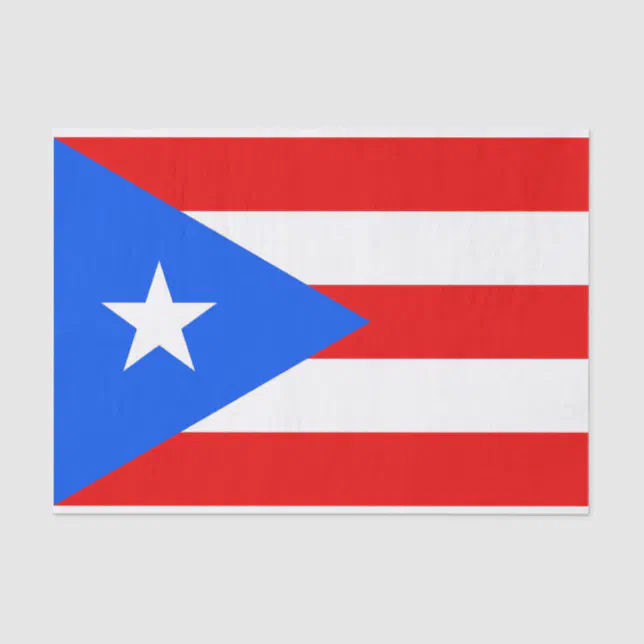 Patriotic tissue paper with flag Puerto Rico, USA | Zazzle