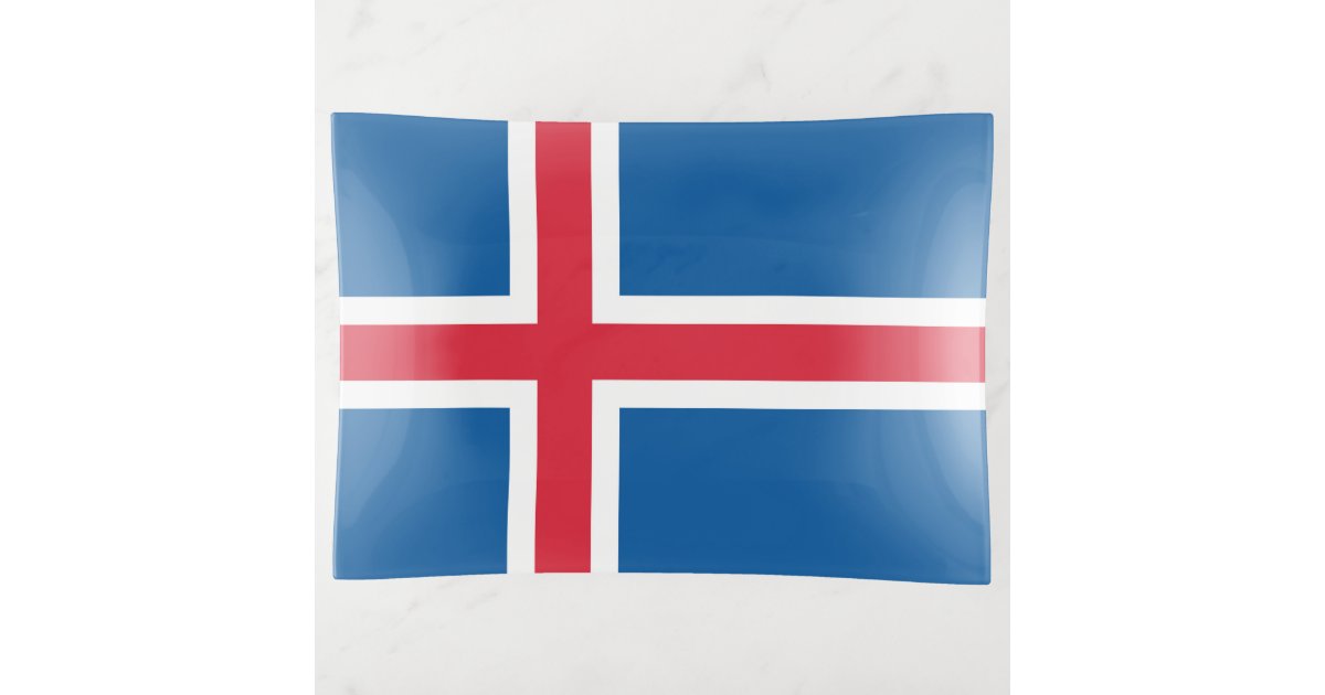 Patriotic trinket tray with flag of Iceland | Zazzle