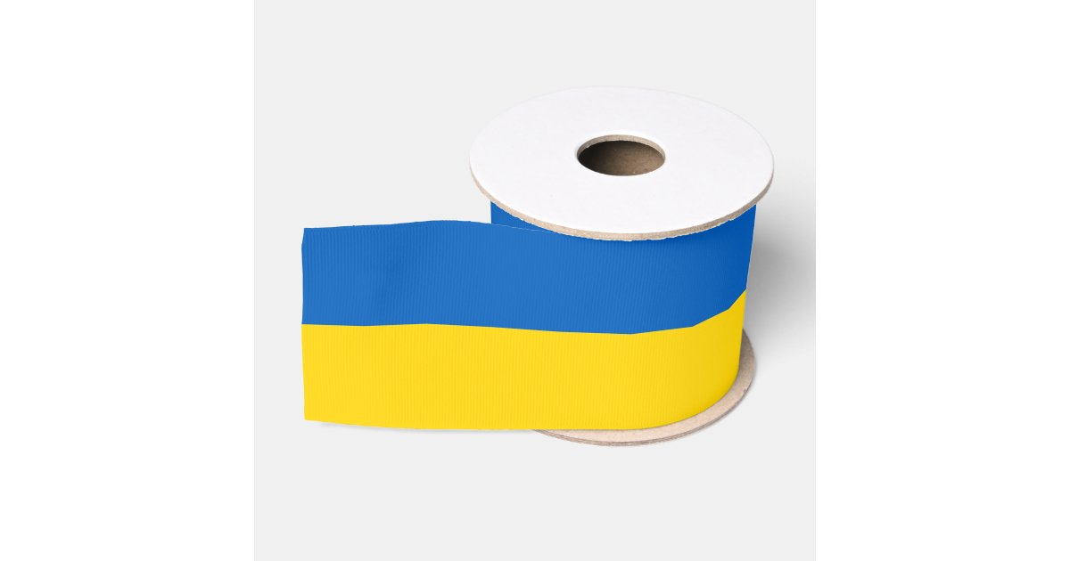 Patriotic Ukraine Flag Blue Yellow Ukrainian Grosgrain Ribbon | Zazzle