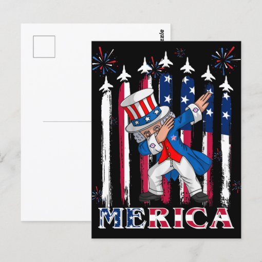 Patriotic Uncle Sam Dabbing 4th of July Postcard | Zazzle