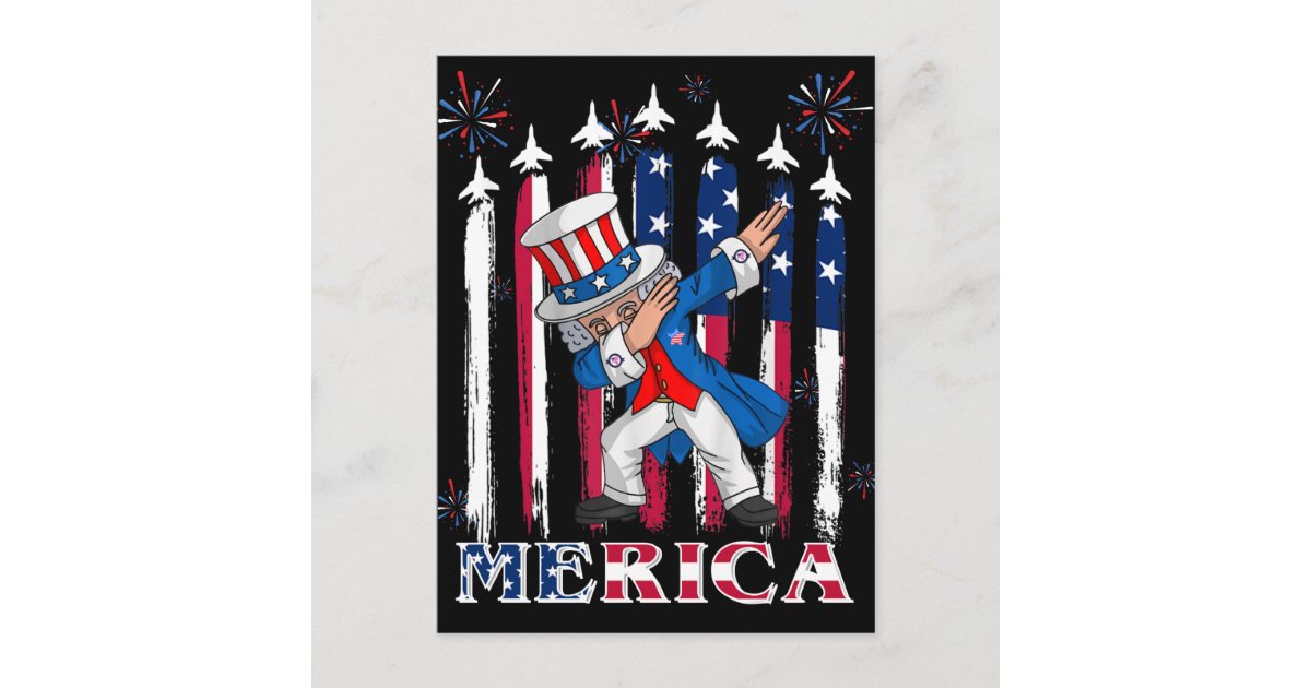 Patriotic Uncle Sam Dabbing 4th of July Postcard | Zazzle