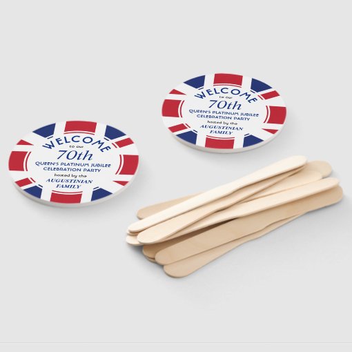 Patriotic UNION JACK 70th Queens Platinum Jubilee Hand Fan | Zazzle