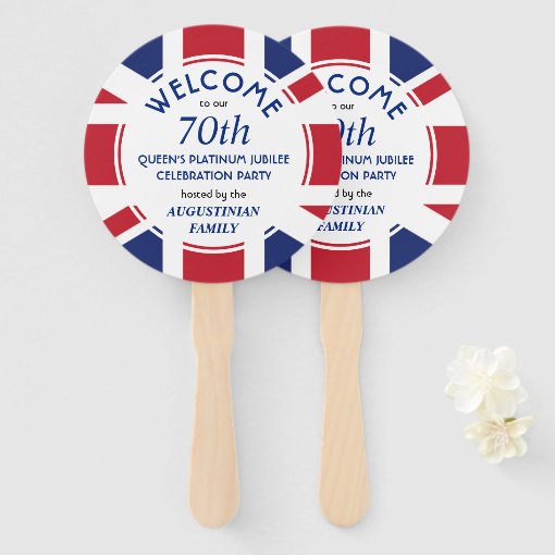 Patriotic UNION JACK 70th Queens Platinum Jubilee Hand Fan | Zazzle