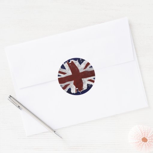 Patriotic Union Jack, UK Union Flag Classic Round Sticker | Zazzle
