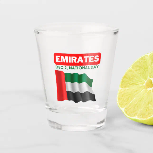 Patriotic United Arab Emirates Flag Shot Glass | Zazzle