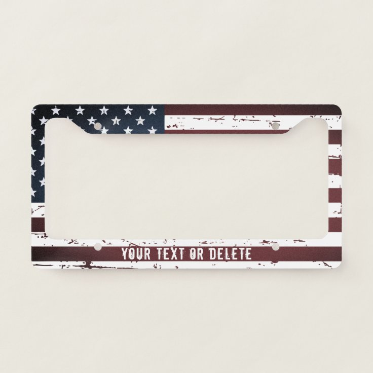 Patriotic Unites States American Flag License Plate Frame | Zazzle