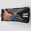 Patriotic US Flag And Eagle Custom Monogram Golf Head Cover | Zazzle