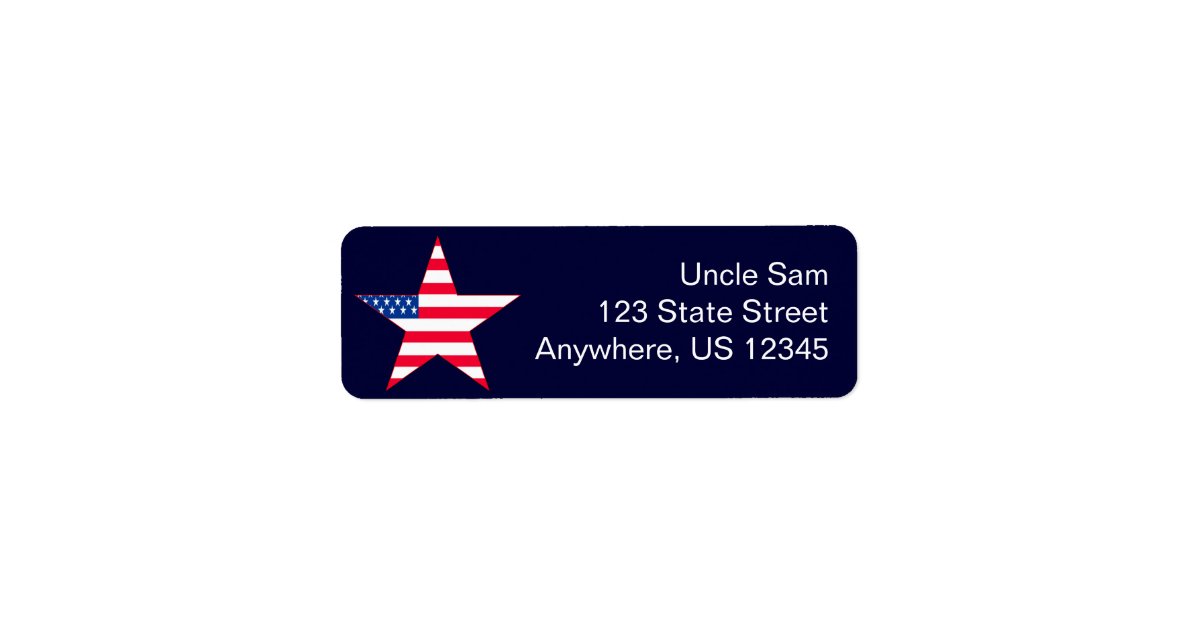 Patriotic US Flag Star Label | Zazzle