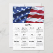 Patriotic USA American Flag 12 Month Calendar Holiday Card | Zazzle