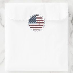 Patriotic USA American Flag Congratulations Classic Round Sticker | Zazzle