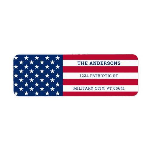 Patriotic USA American Flag Return Address Label | Zazzle