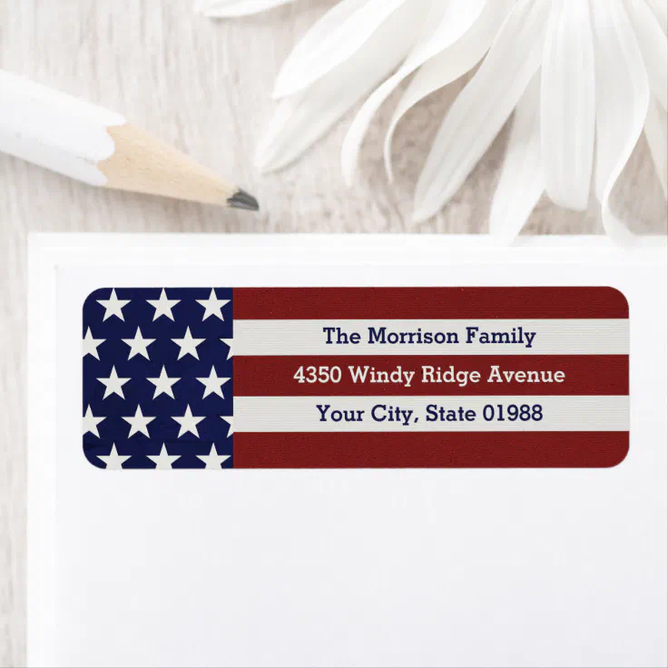 Patriotic USA American Flag Stars & Stripes Label | Zazzle