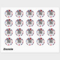 Patriotic USA business qr code instagram Classic Round Sticker | Zazzle