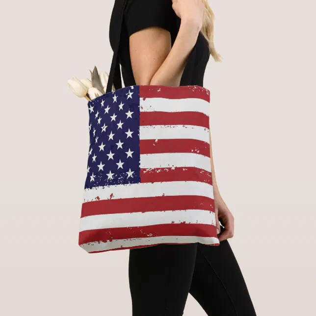 Patriotic USA Flag - American Flag - Distressed Tote Bag | Zazzle