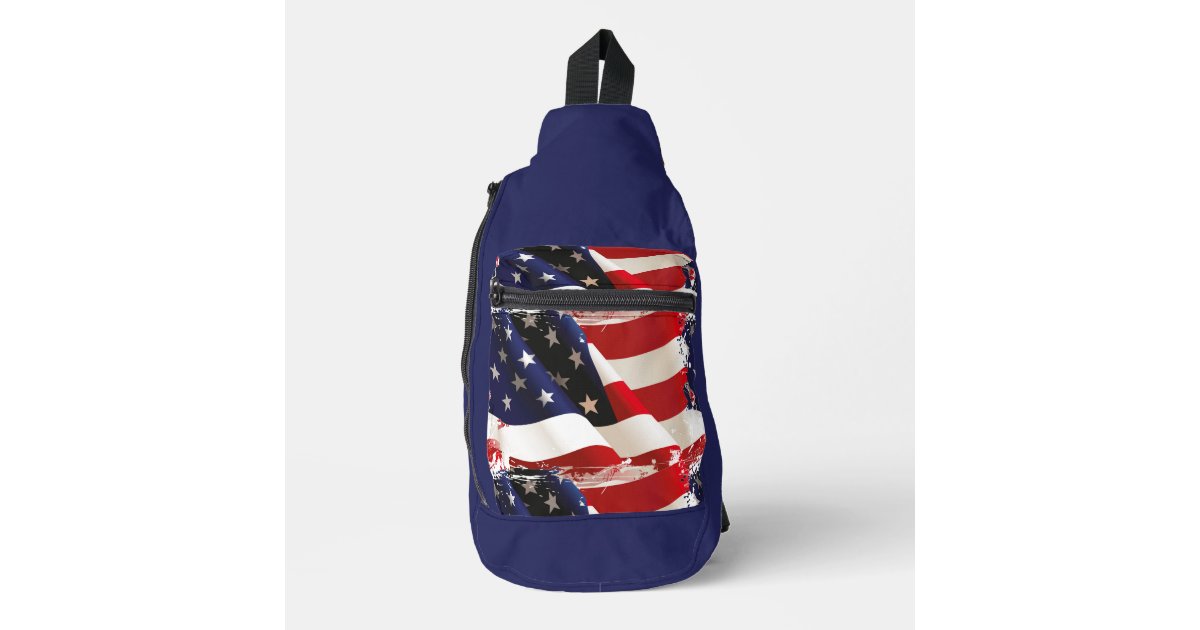 Patriotic USA Flag Backpack Sling Bag | Zazzle
