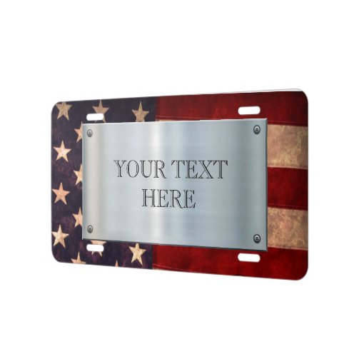 Patriotic USA Flag License Plate | Zazzle