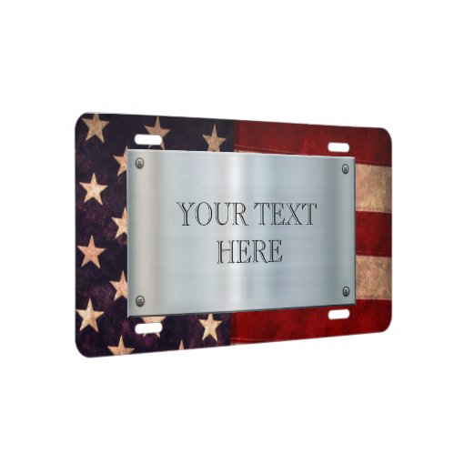 Patriotic USA Flag License Plate | Zazzle
