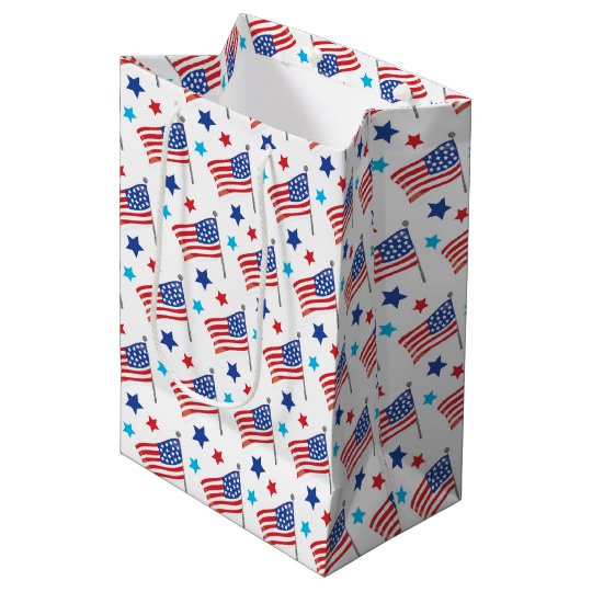 Patriotic USA flags Medium Gift Bag | Zazzle.com