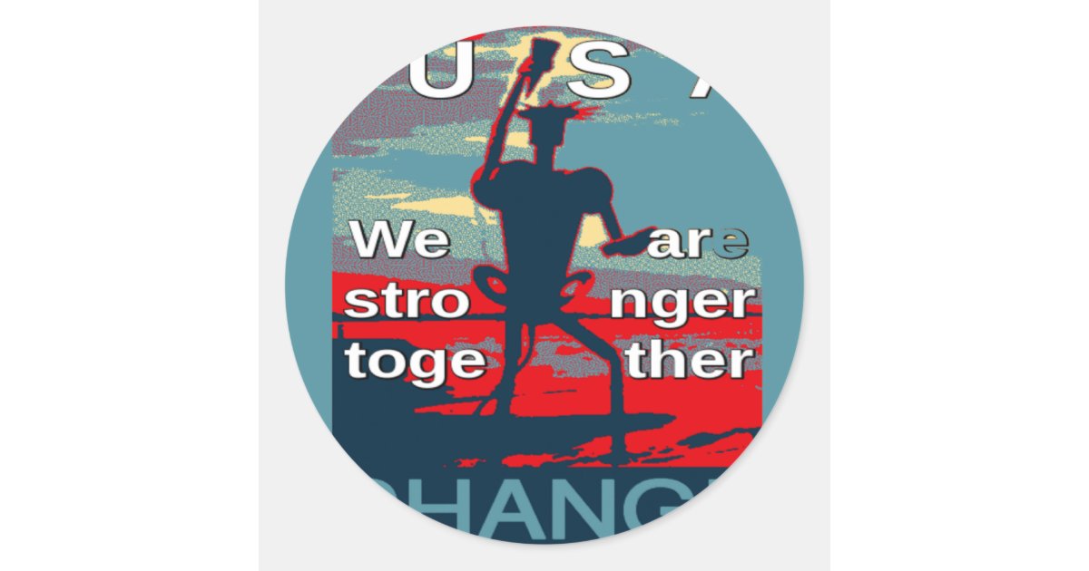 Patriotic USA Hope Graphic Art Print Design Classic Round Sticker | Zazzle