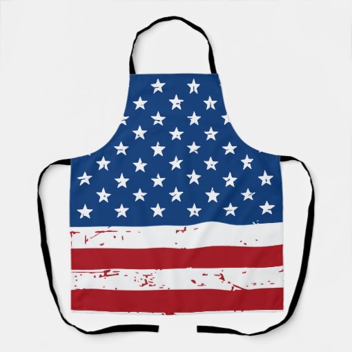 Patriotic USA Personalized Name American Flag Apron | Zazzle