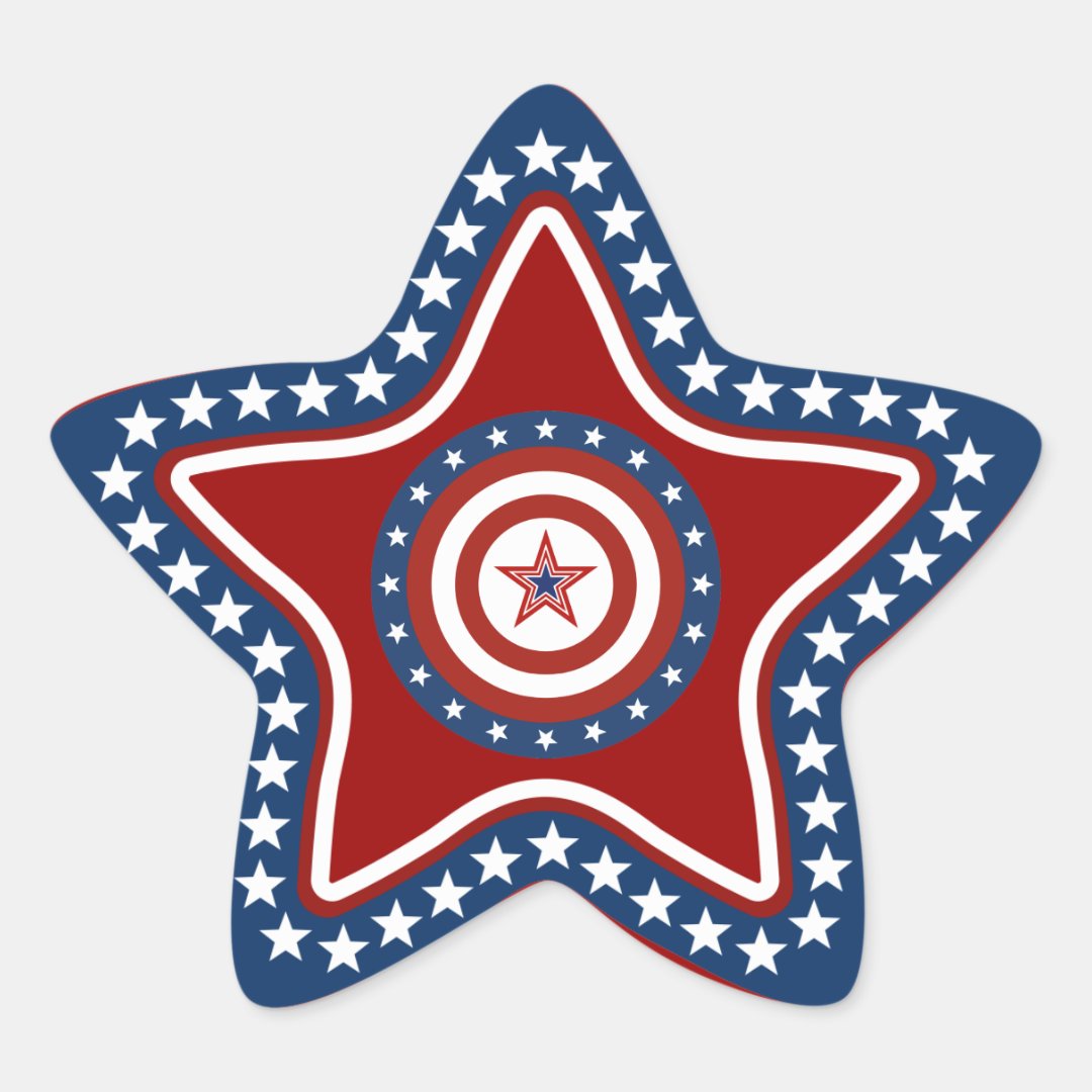 Patriotic USA Star Star Sticker | Zazzle