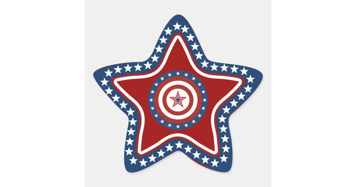 Patriotic USA Star Star Sticker | Zazzle