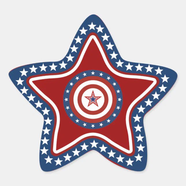 Patriotic USA Star Star Sticker | Zazzle