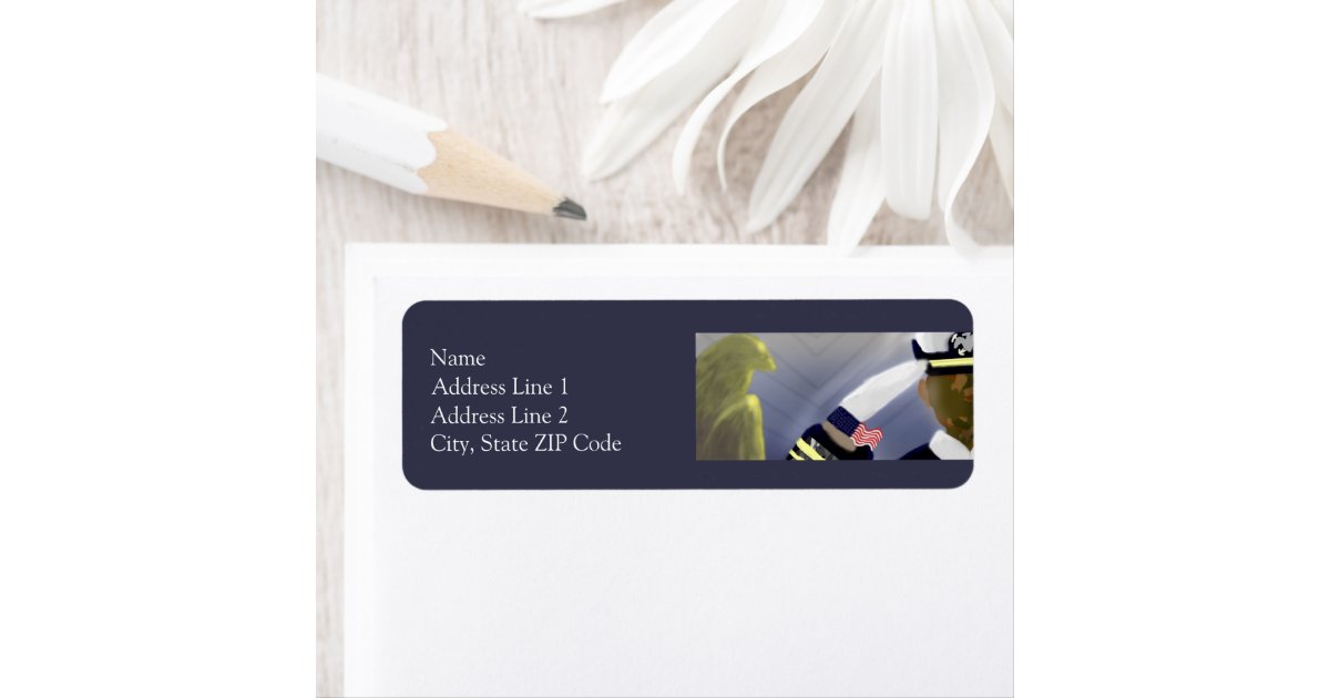 Patriotic USA Veteran Art Return Labels | Zazzle