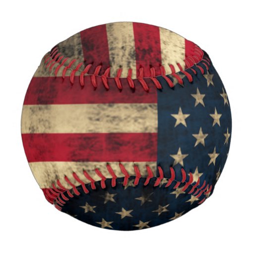 Patriotic Vintage American Flag Baseball | Zazzle