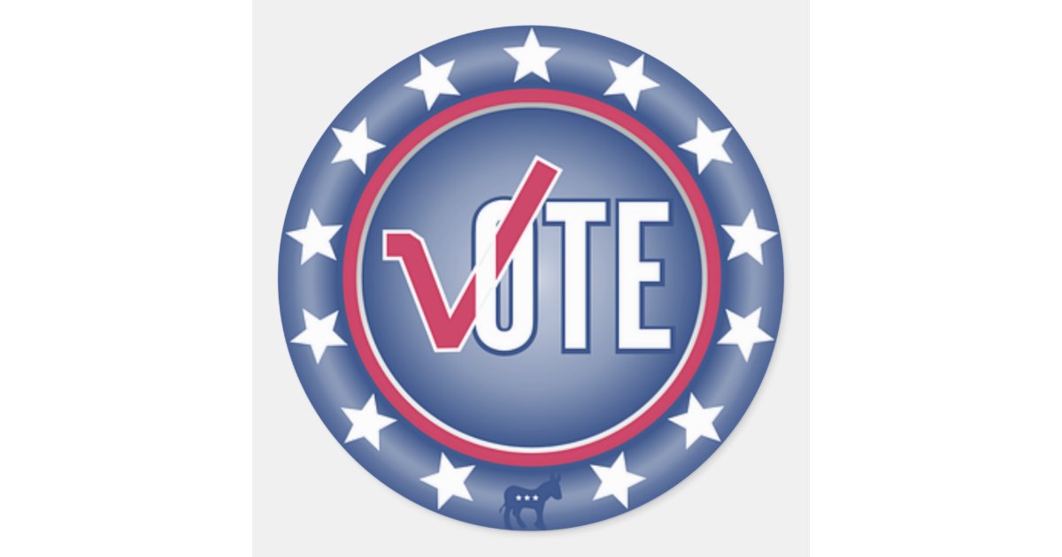 Patriotic Vote Democrat Donkey Symbol Stickers | Zazzle