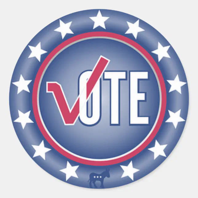 Patriotic Vote Democrat Donkey Symbol Stickers | Zazzle