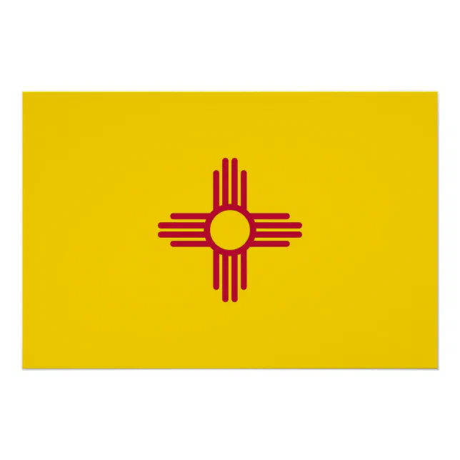 Patriotic wall poster with Flag of New Mexico | Zazzle