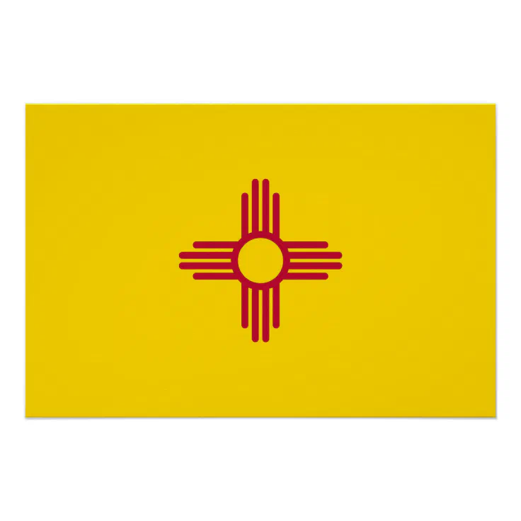 Patriotic wall poster with Flag of New Mexico | Zazzle
