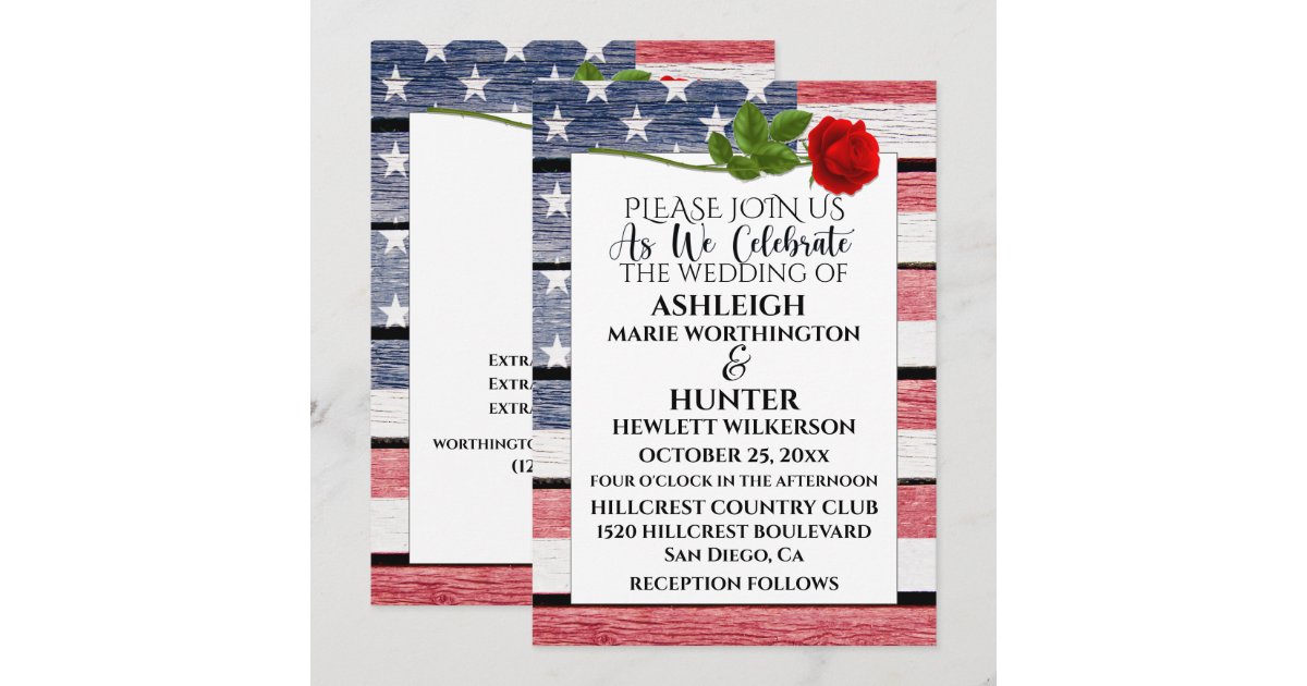Patriotic Wedding Invitation Template | Zazzle
