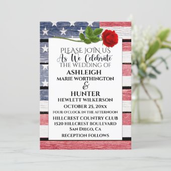 Patriotic Wedding Invitation Template | Zazzle