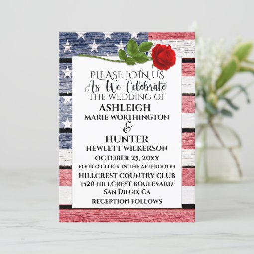 Patriotic Wedding Invitation Template | Zazzle
